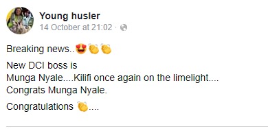 FALSE: Facebook post naming Munga Nyale as the new DCI boss is misleading