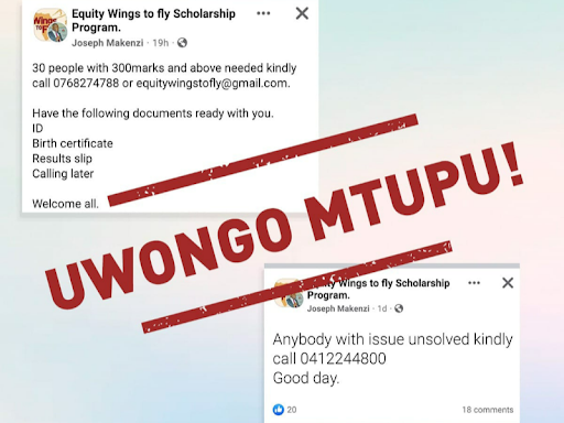 It's fake! Equity Bank flags wings to fly advert on social media