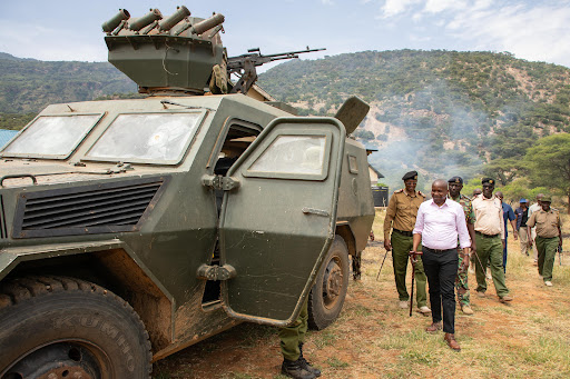 [PHOTOS] Kindiki breaks bread with workmen in West Pokot