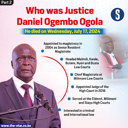 Who was Justice Daniel Ogembo Ogola