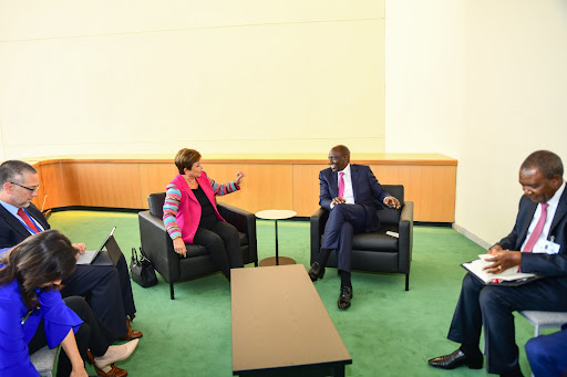 [PHOTOS] Ruto meets IMF Managing Director Kristalina Georgieva