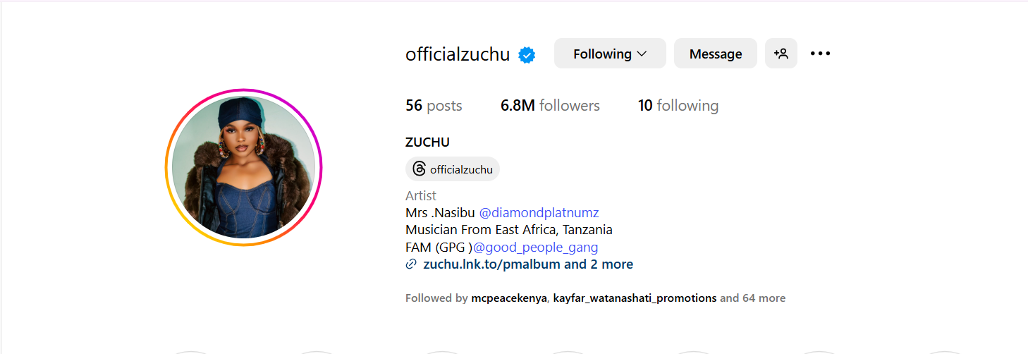 Mrs Nasibu! Zuchu Changes Her Title After Private Wedding with Diamond