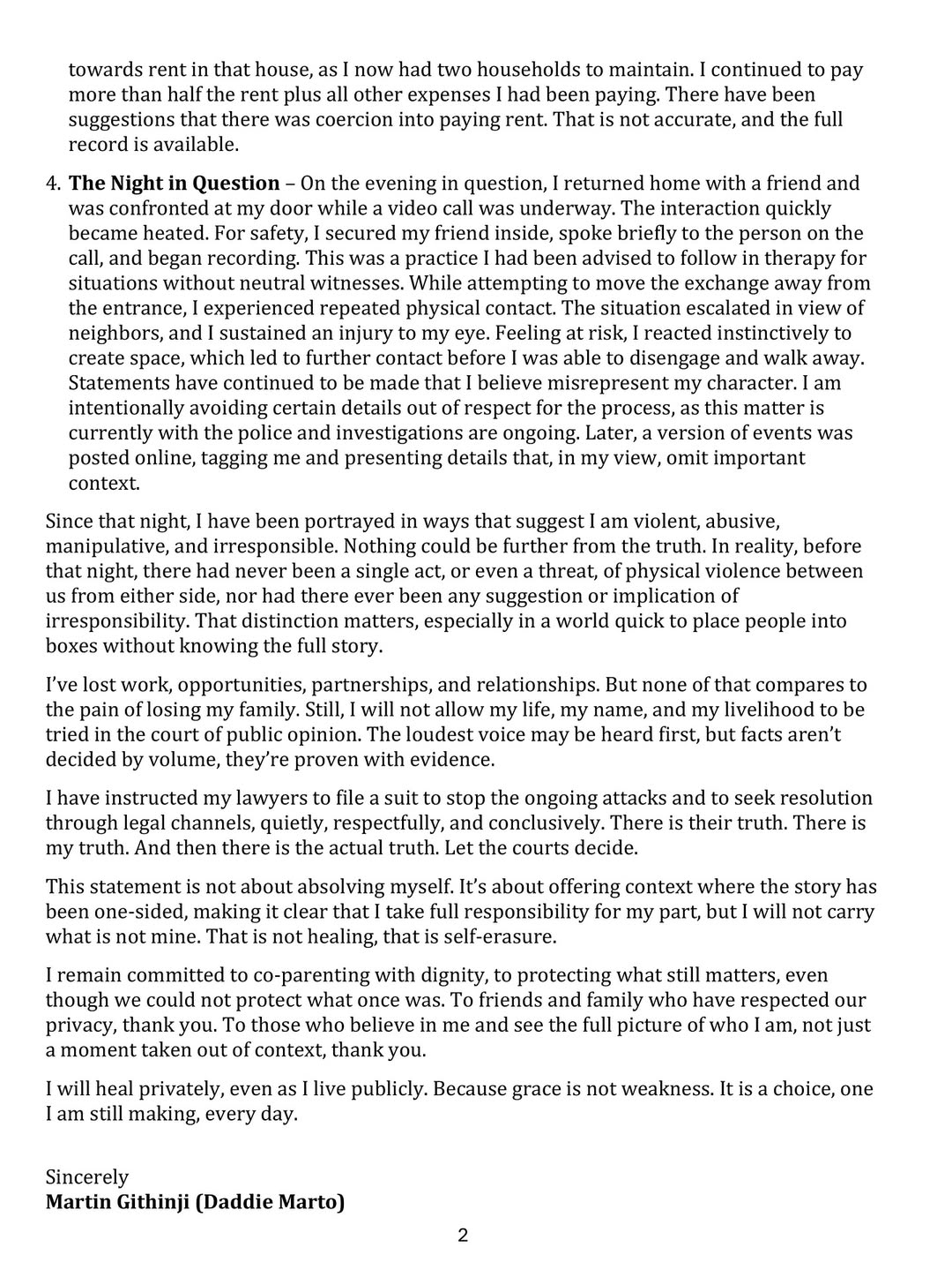 Daddie Marto Sets The Record Straight on Divorce with Partner Koku ...